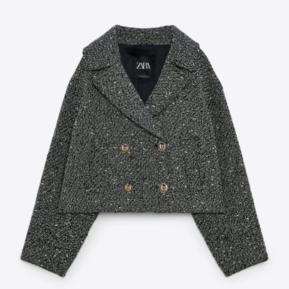 Zara | Jackets & Coats | Zara Tweed Jacket With Gold Buttons | Poshmark